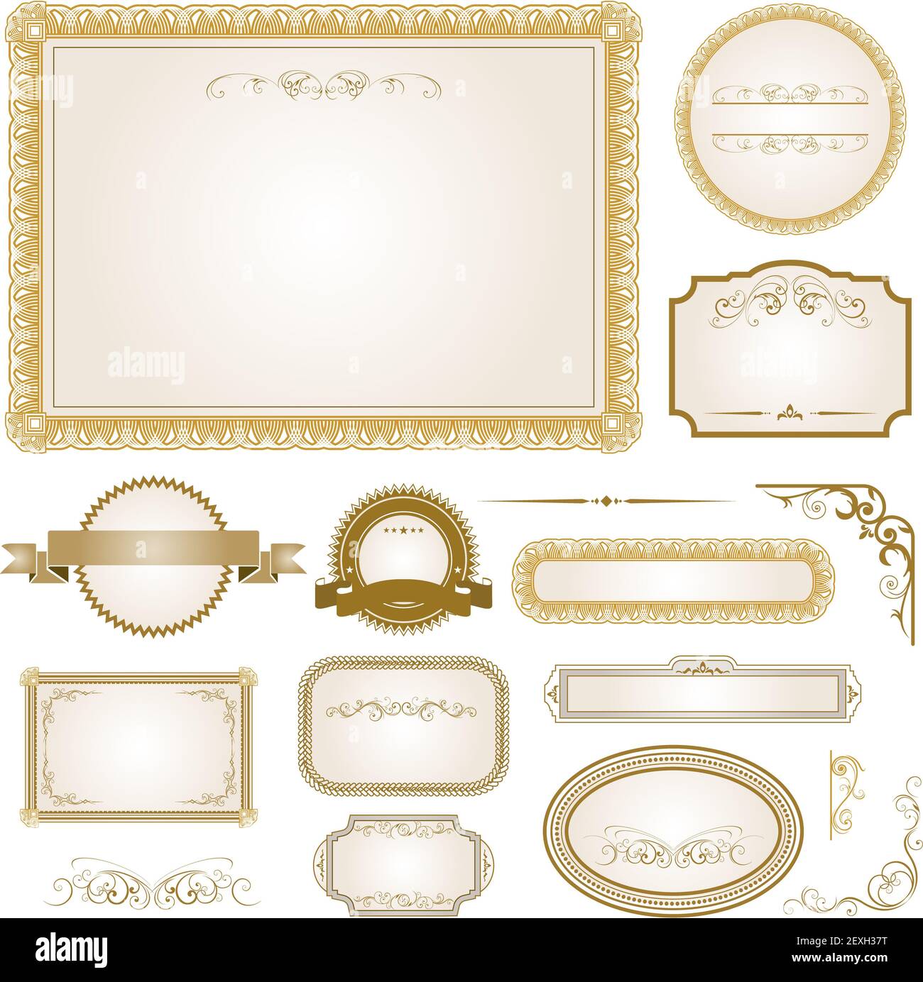 Diploma template with additional design elements Stock Photo - Alamy