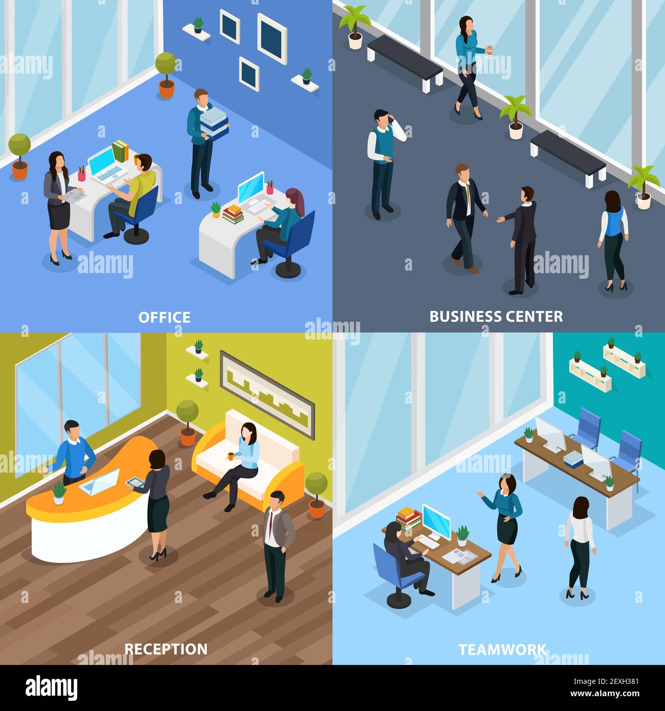 Career center desk Stock Vector Images - Alamy