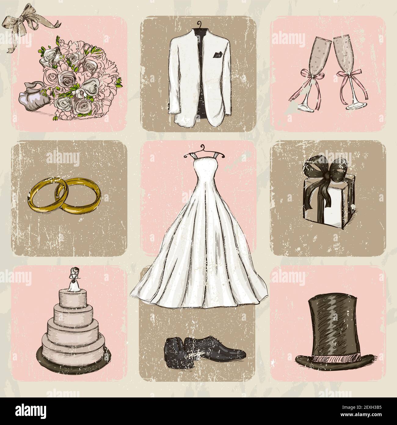 Vintage wedding poster Stock Photo - Alamy