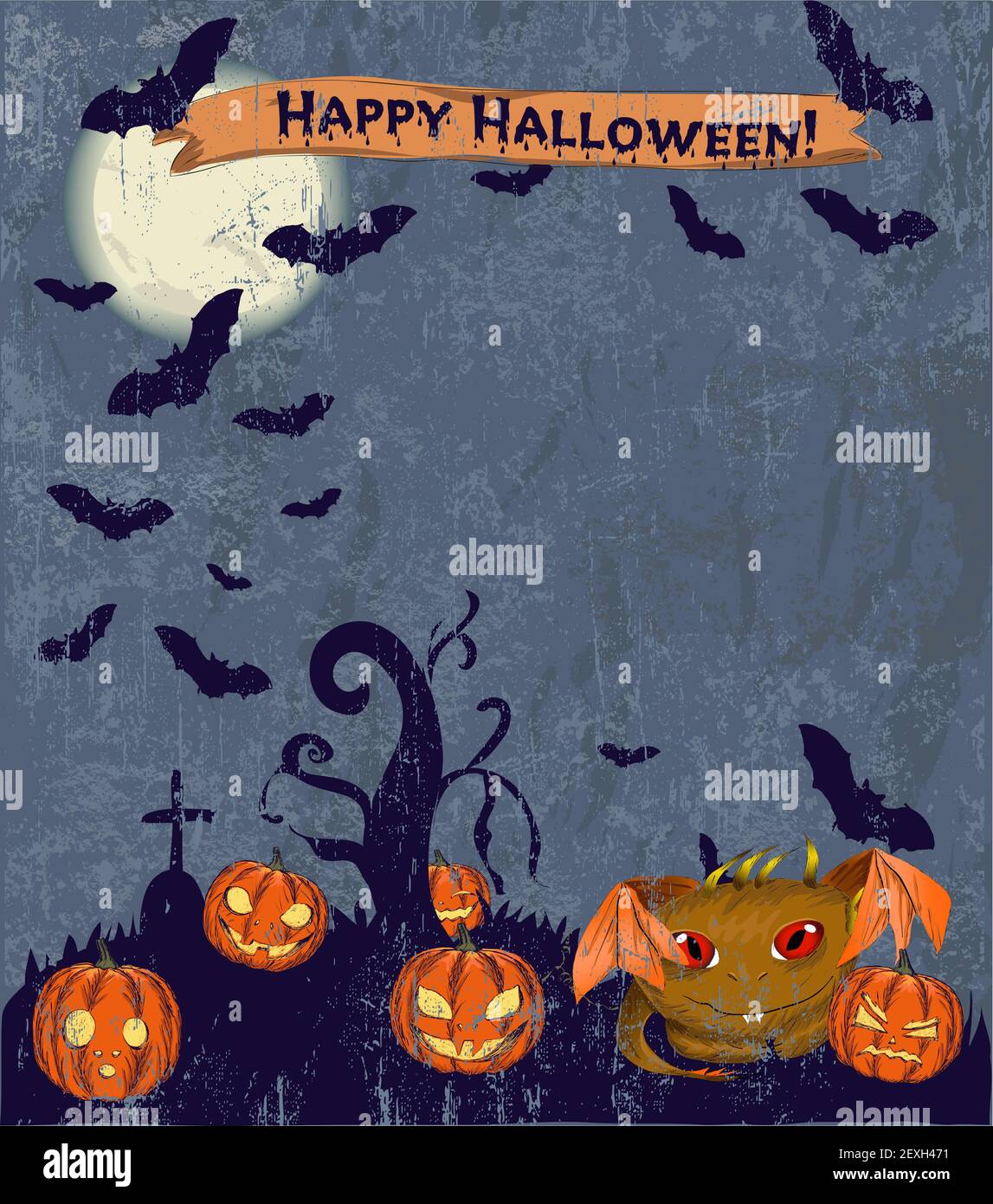 Vector halloween party grave hi-res stock photography and images - Alamy