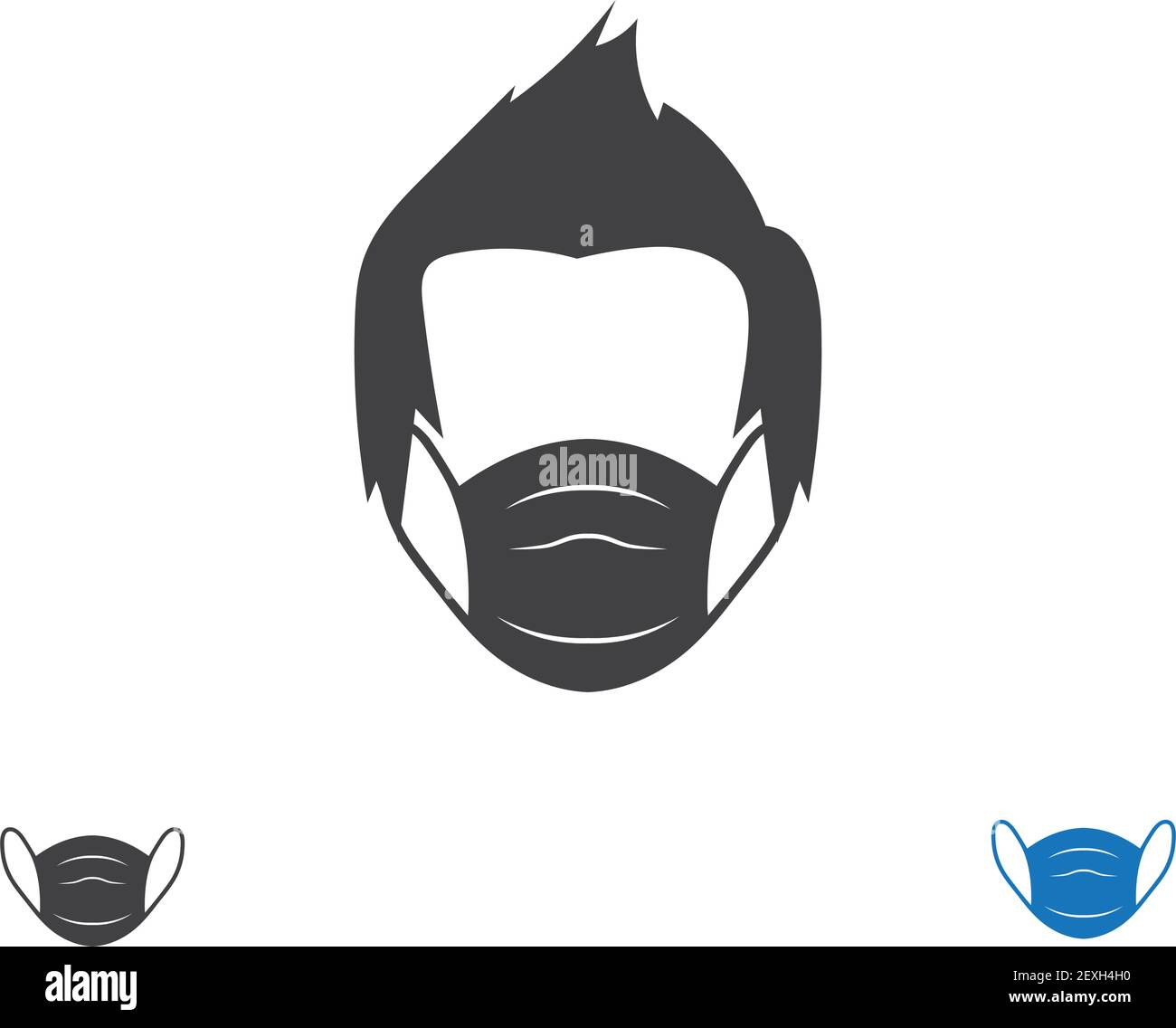 face man using pollution mask vector illustration Stock Vector Image ...