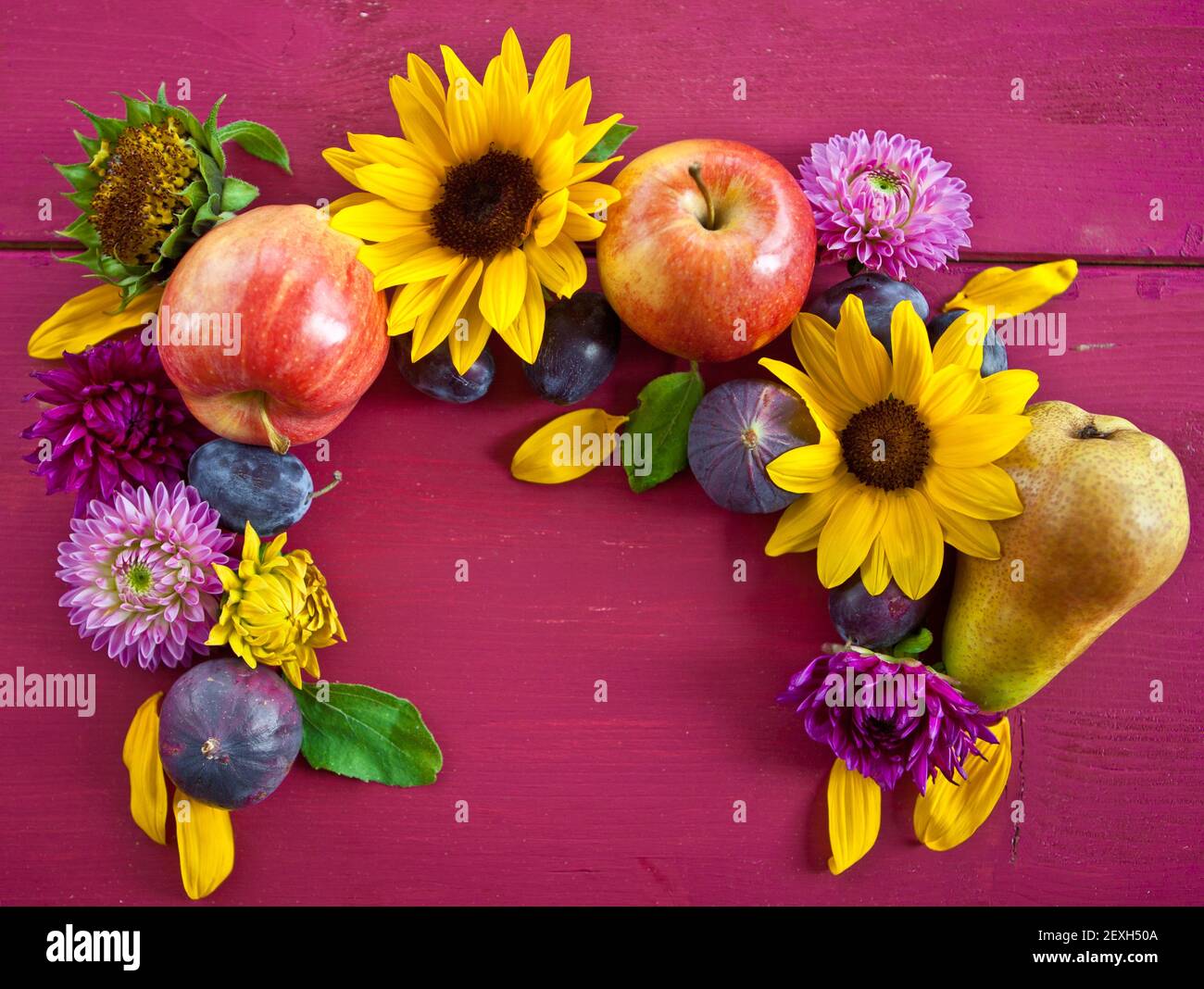 Background with autumn fruits Stock Photo - Alamy