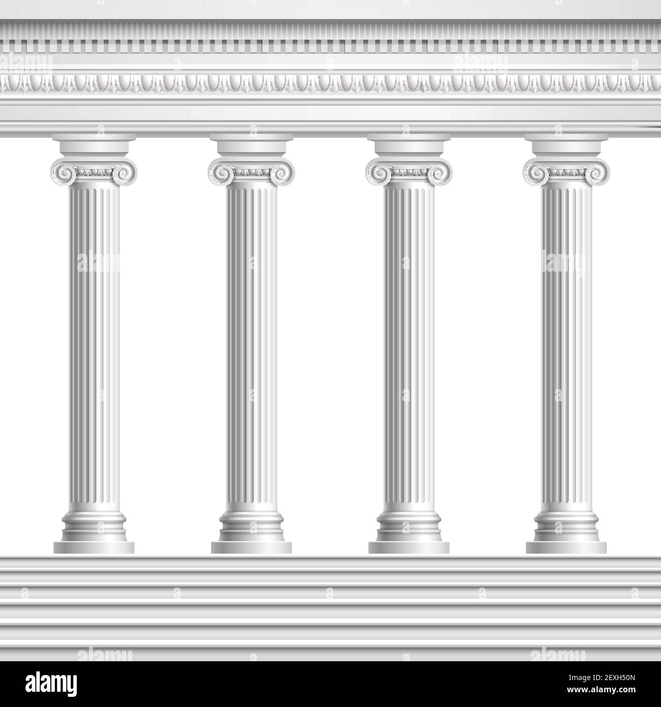 Architectural element colonnade from realistic antique columns with ...