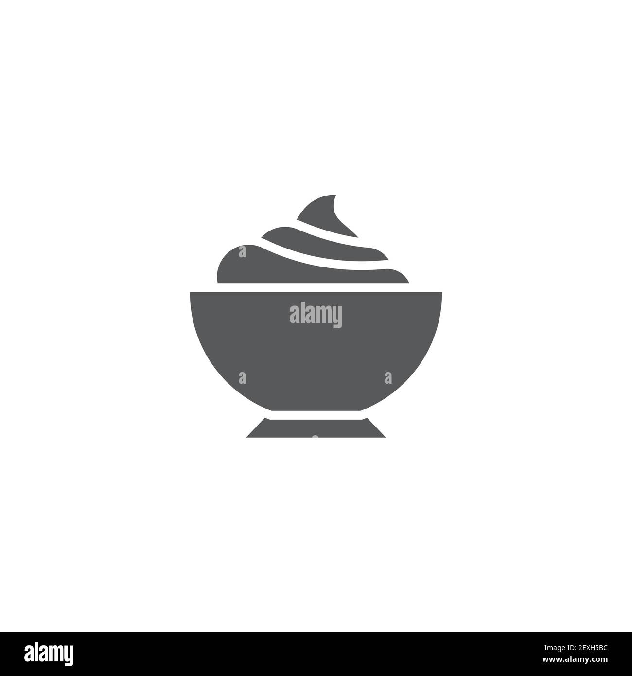 Sour cream bowl icon, color, line, outline vector sign, linear style ...