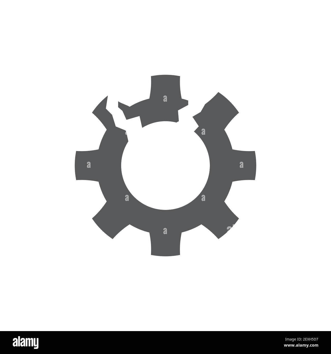 Broken gear icon cog wheel hi-res stock photography and images - Alamy