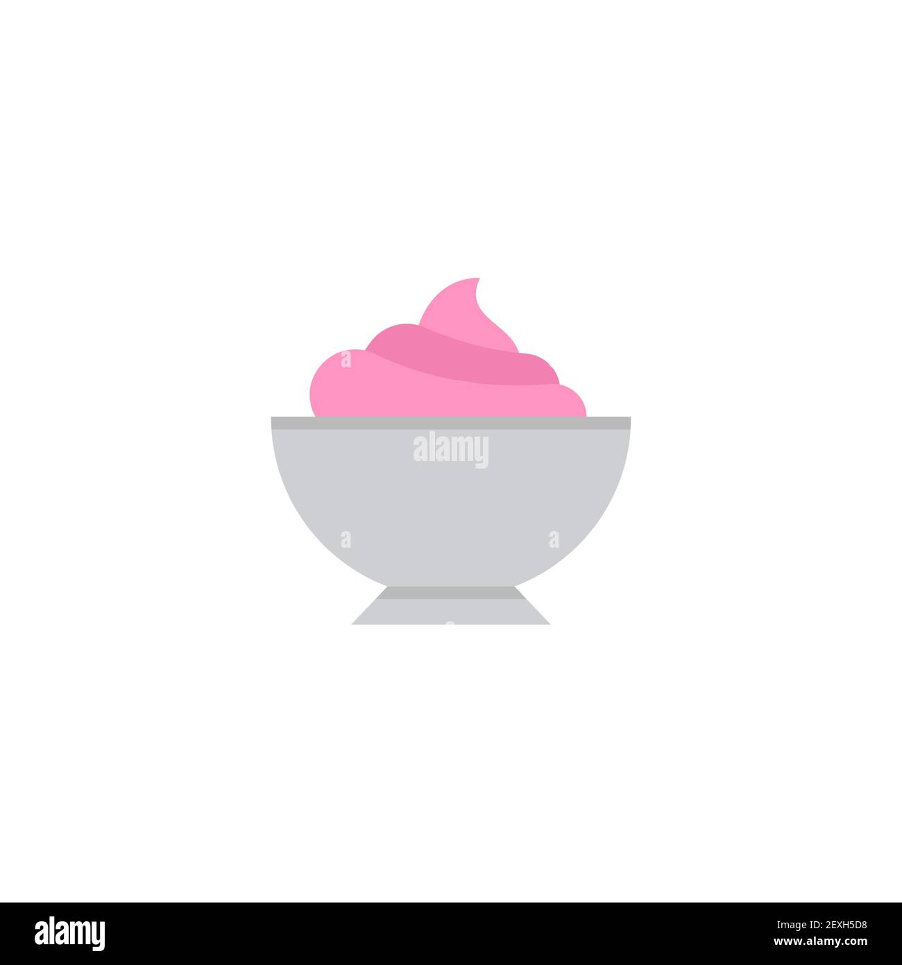 Sour cream bowl icon, color, line, outline vector sign, linear style ...