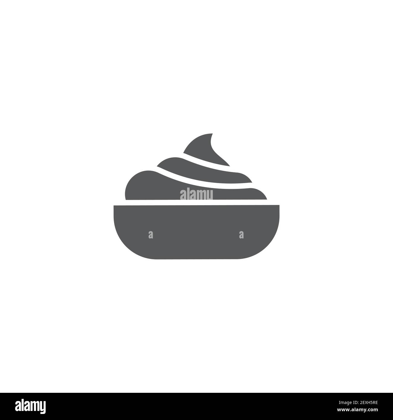 Sour cream bowl icon, color, line, outline vector sign, linear style ...