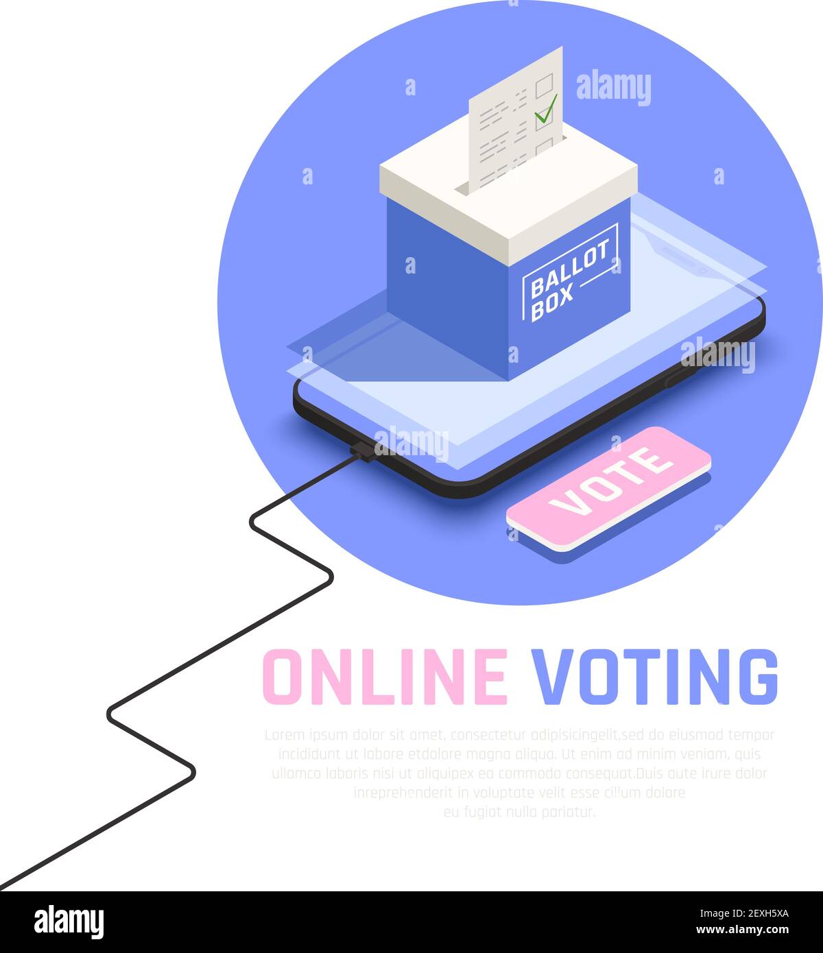 Elections and voting isometric concept with online voting symbols vector illustration Stock ...