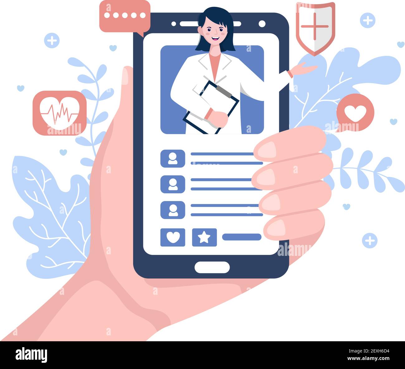 Online Healthcare and Medical Concept of Doctor Vector Illustration ...