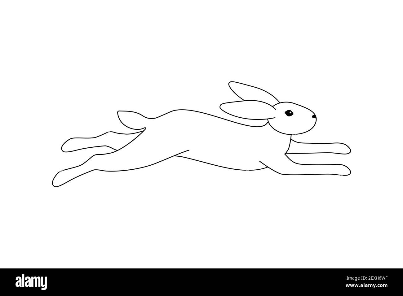 Jumping Rabbit Outline