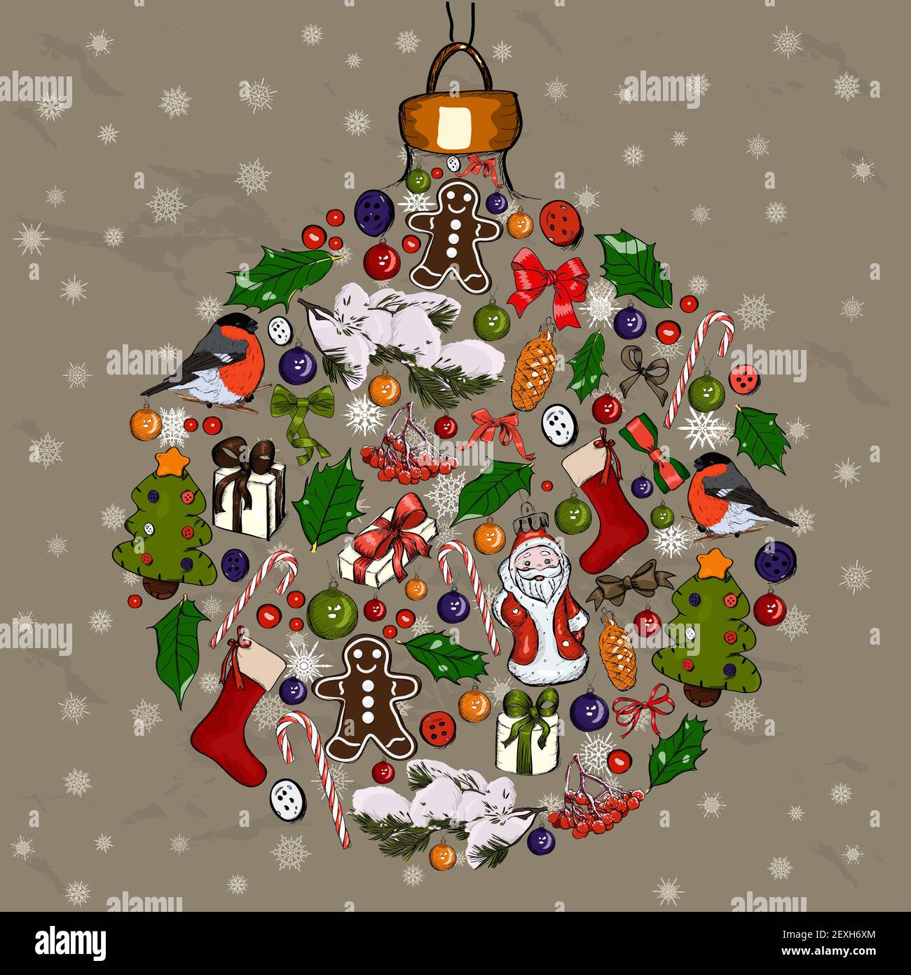 Snowflake made from christmas hi-res stock photography and images - Alamy