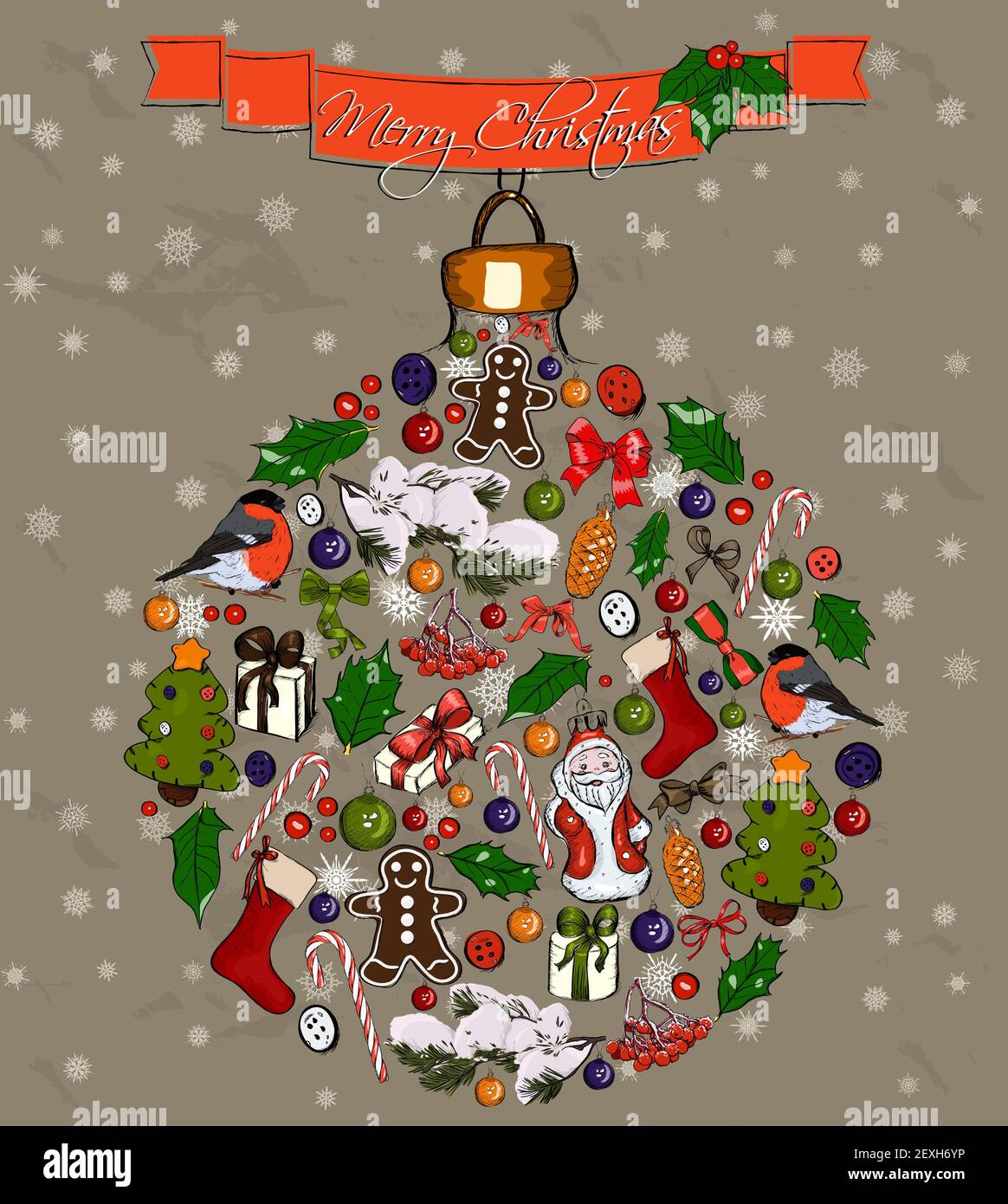 Snowflake made from christmas hi-res stock photography and images - Alamy