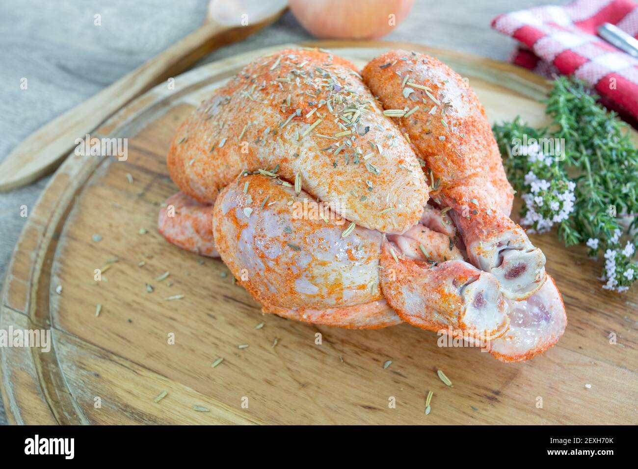 spicy raw chicken Stock Photo - Alamy
