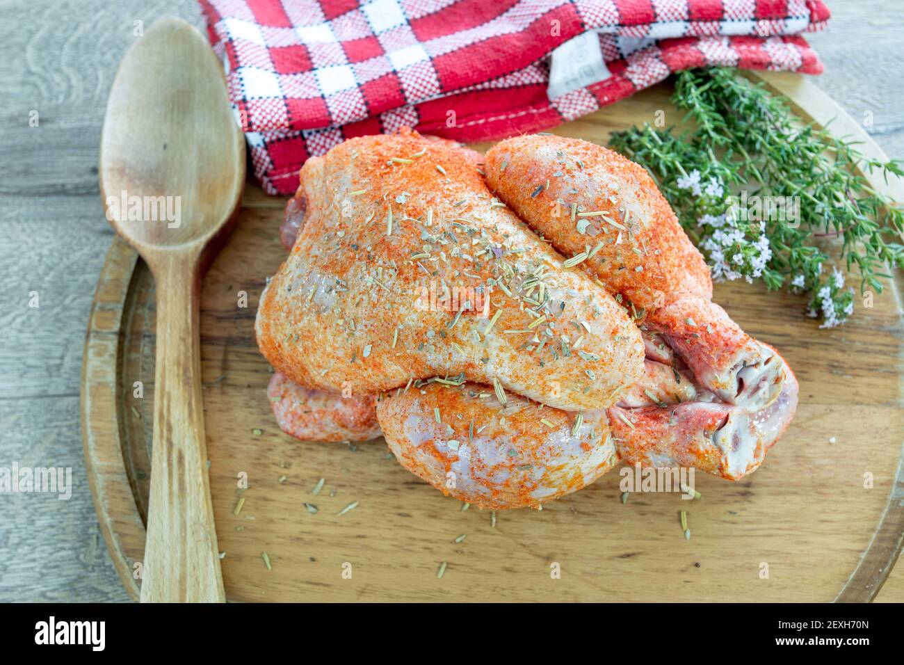 spicy raw chicken Stock Photo - Alamy