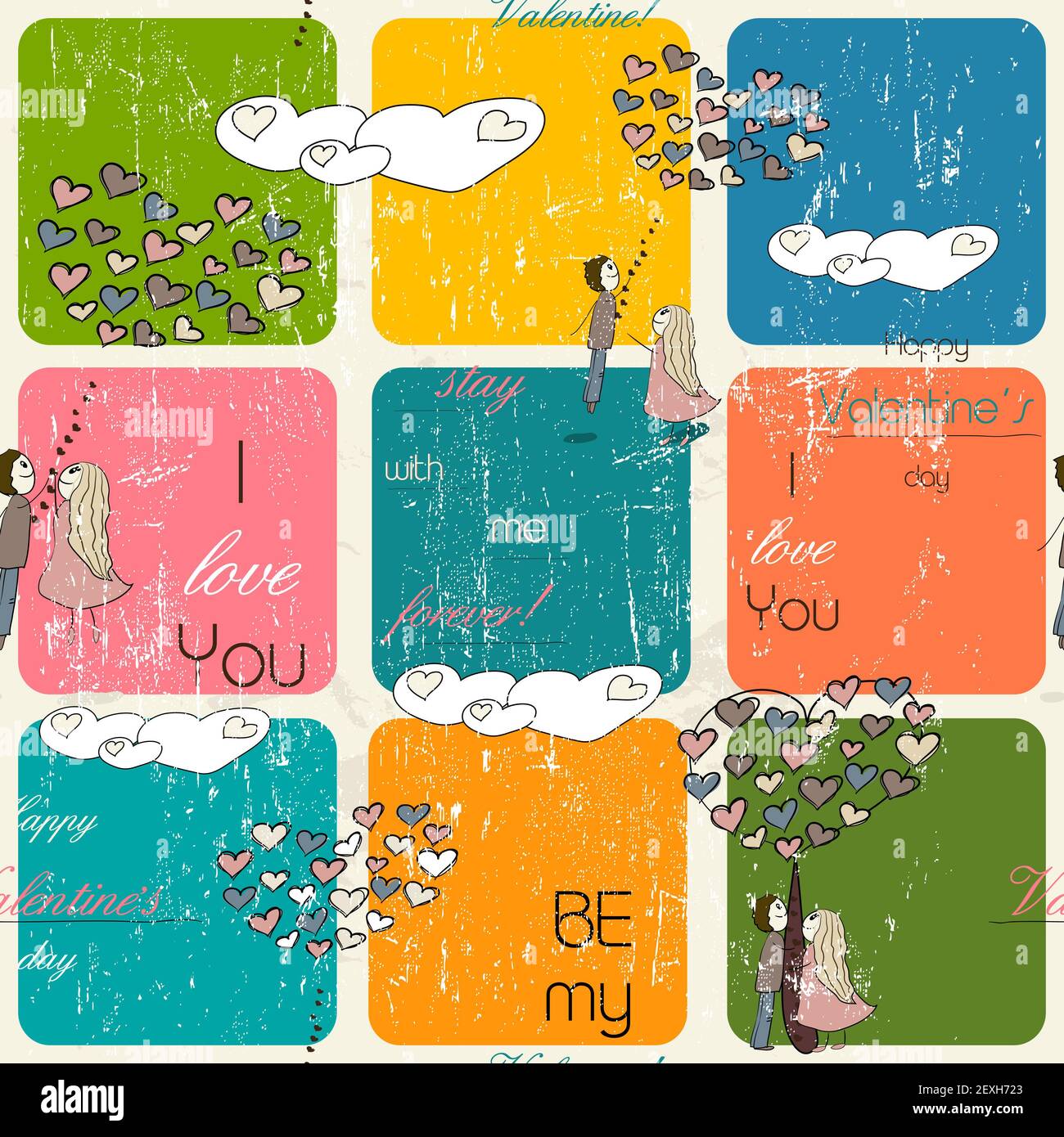 Seamless texture with love elements Stock Photo - Alamy