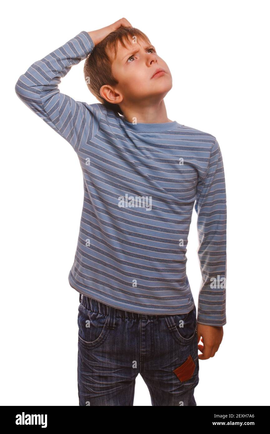 Child scratching head Cut Out Stock Images & Pictures - Alamy