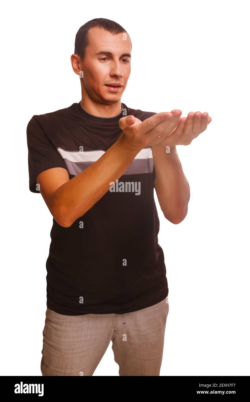 Man hand open palm hi-res stock photography and images - Alamy