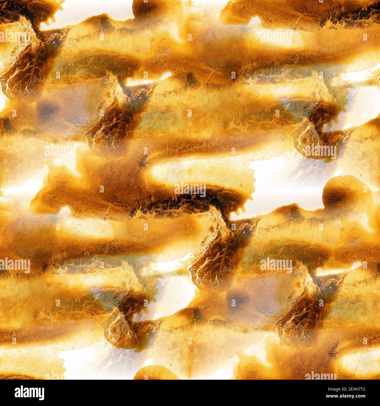 Watercolor yellow, brown background seamless texture abstract paint ...
