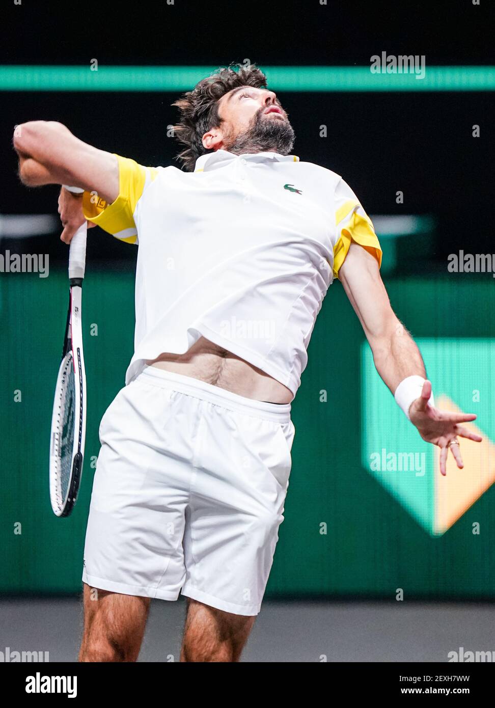 ROTTERDAM, NETHERLANDS - MARCH 4: Jeremy Chardy of France during his ...