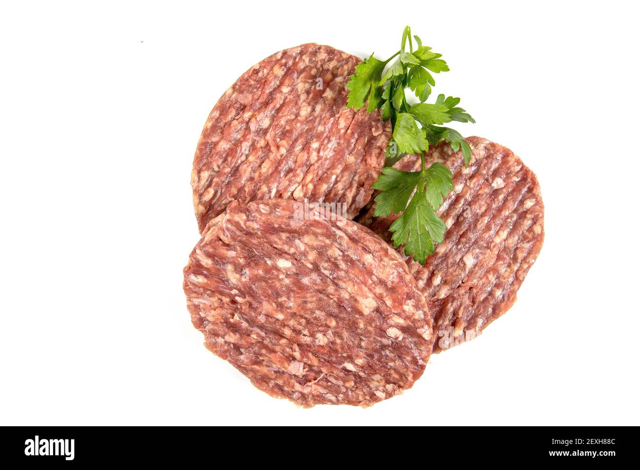 raw ground steak on white background Stock Photo - Alamy