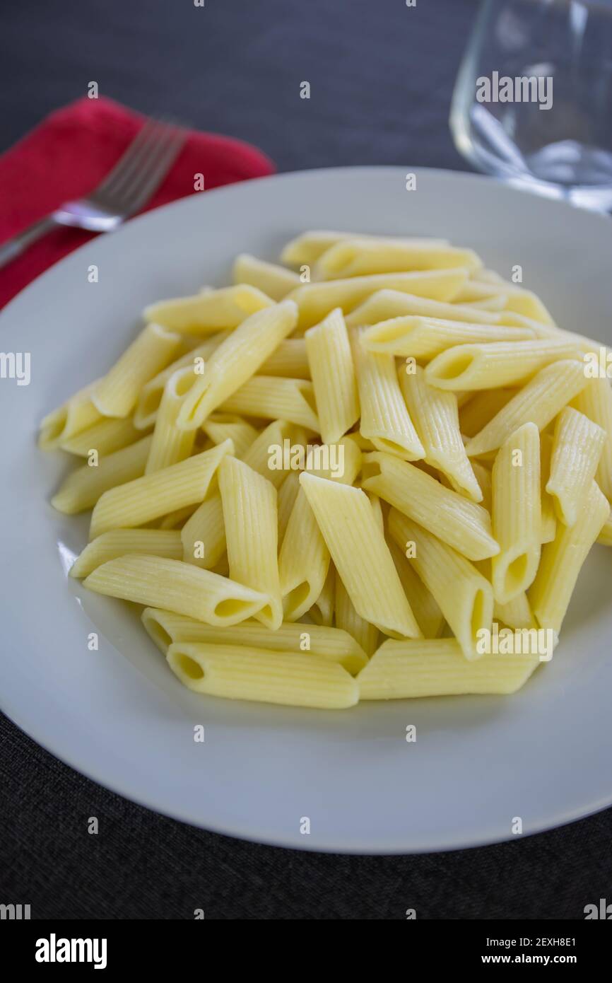 plain pasta plate Stock Photo - Alamy