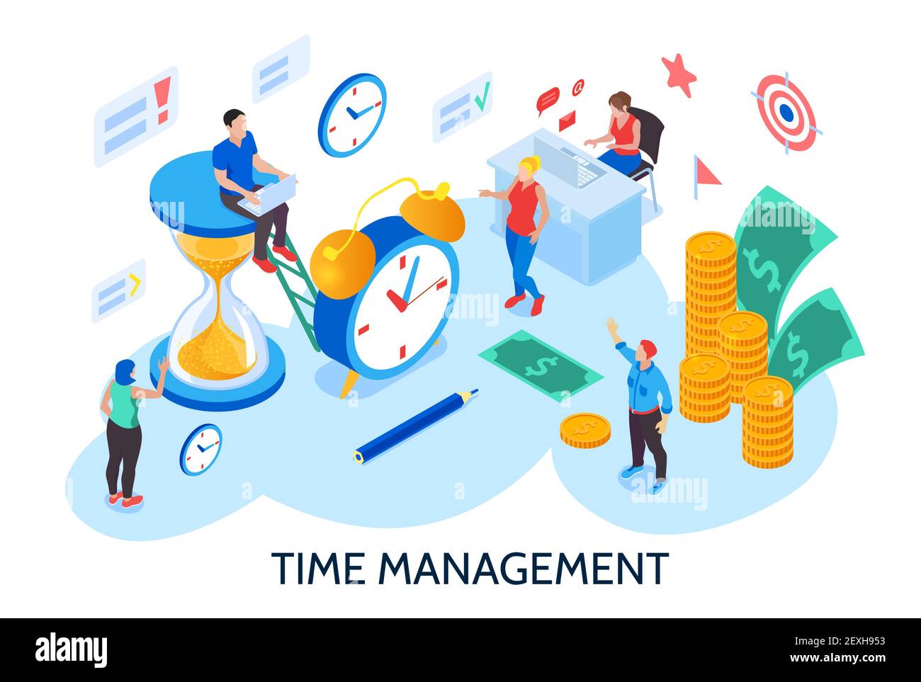 Time management design concept for planning and organization of working ...