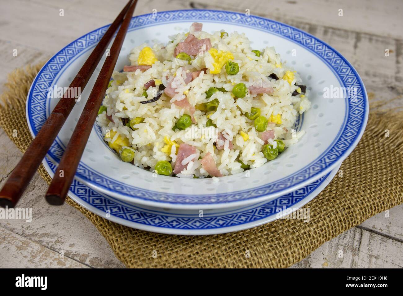 Cantonese rice plate Stock Photo - Alamy