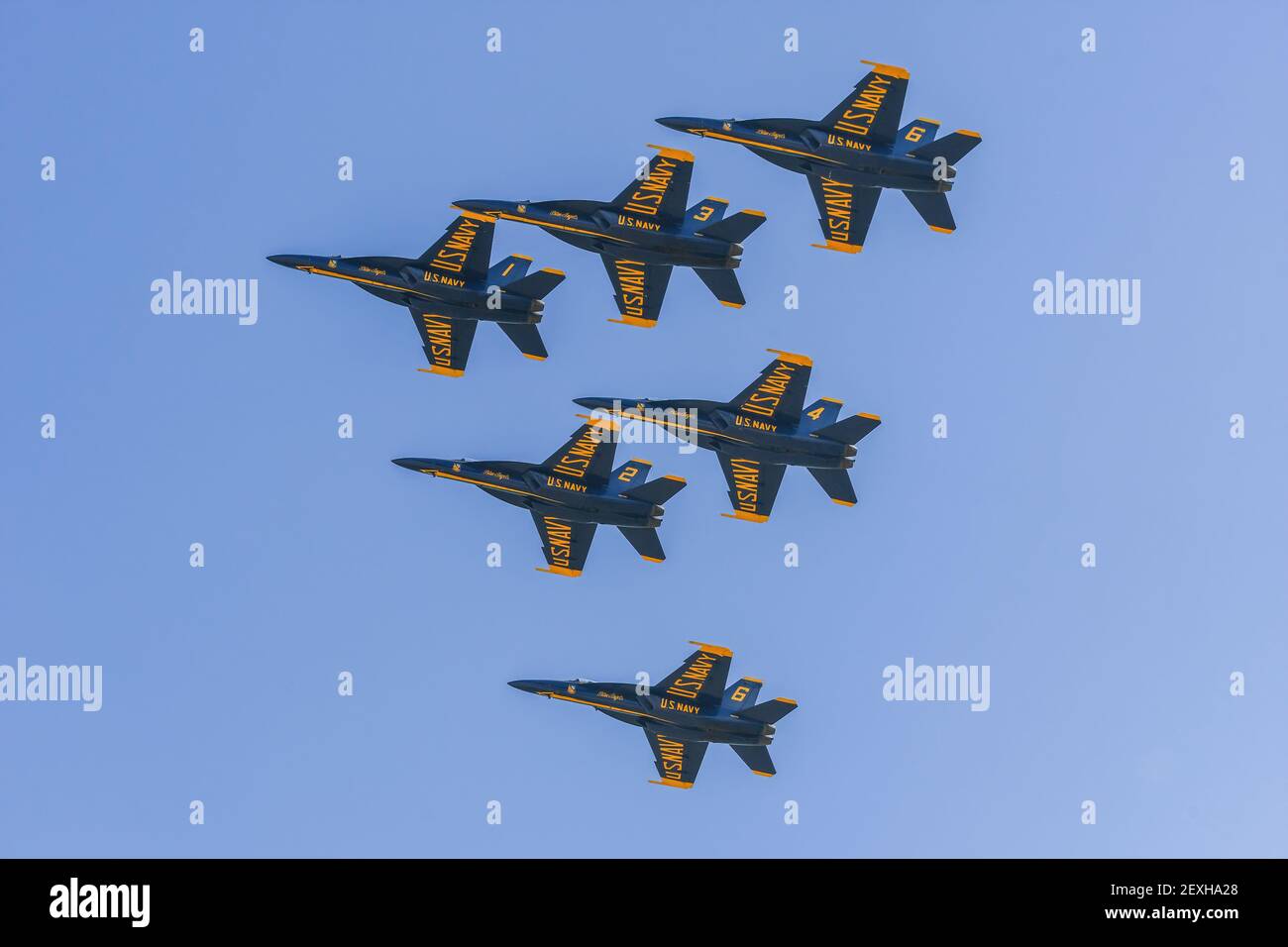 Blue Angels Flying in Formation Stock Photo - Alamy