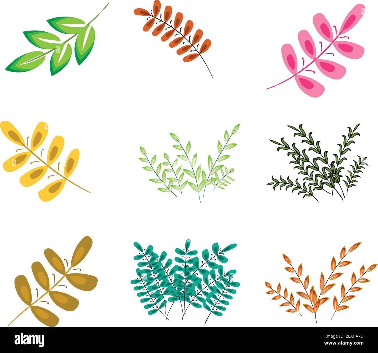 vector leaf design set Stock Vector Image & Art - Alamy