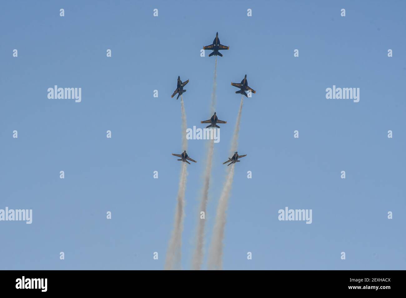 Blue Angels Flying in Formation Stock Photo - Alamy