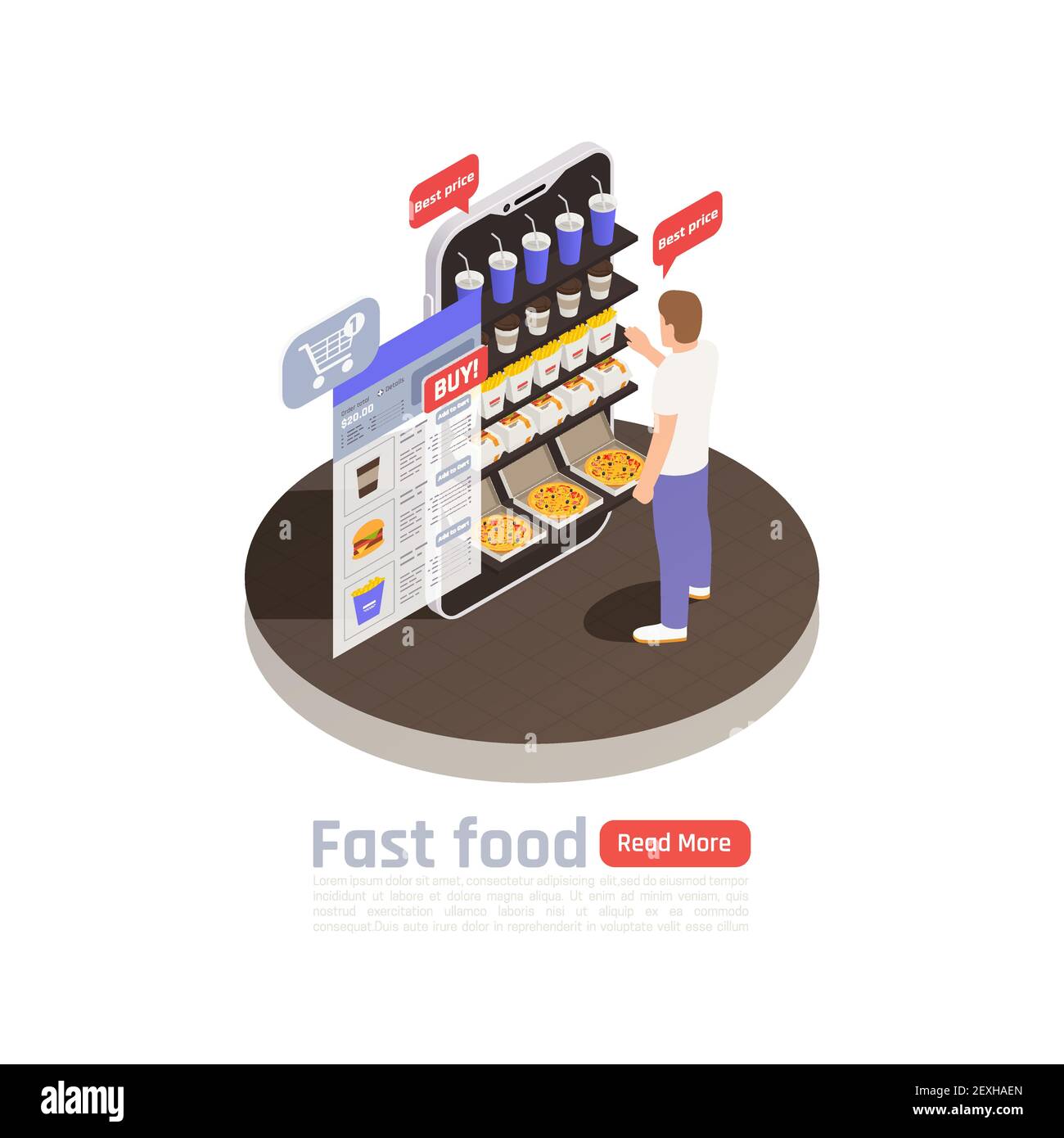 Man standing buffet counter Stock Vector Images - Alamy