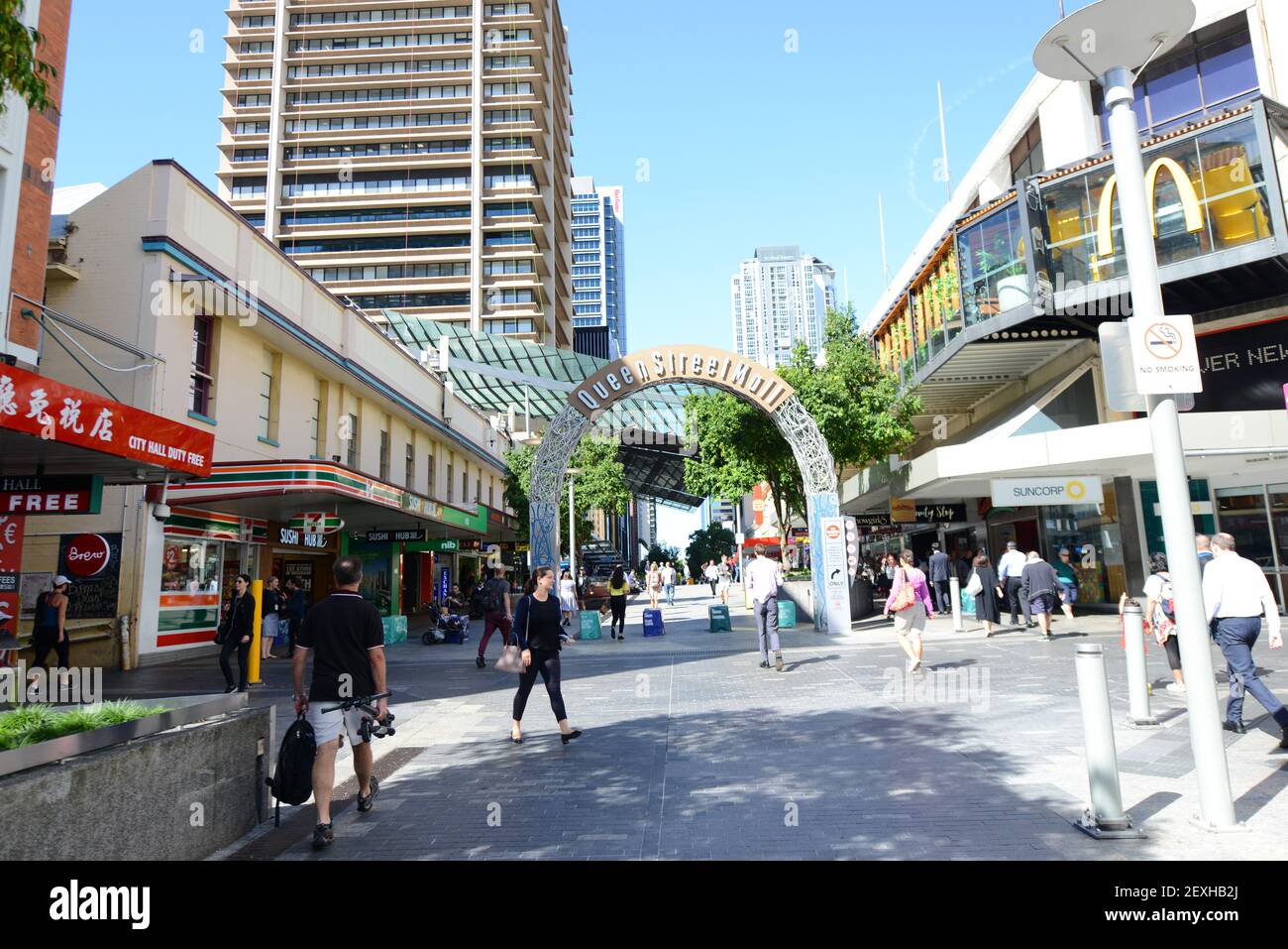 Albert street pedestrian zone in the centre of Brisbane, Australia ...