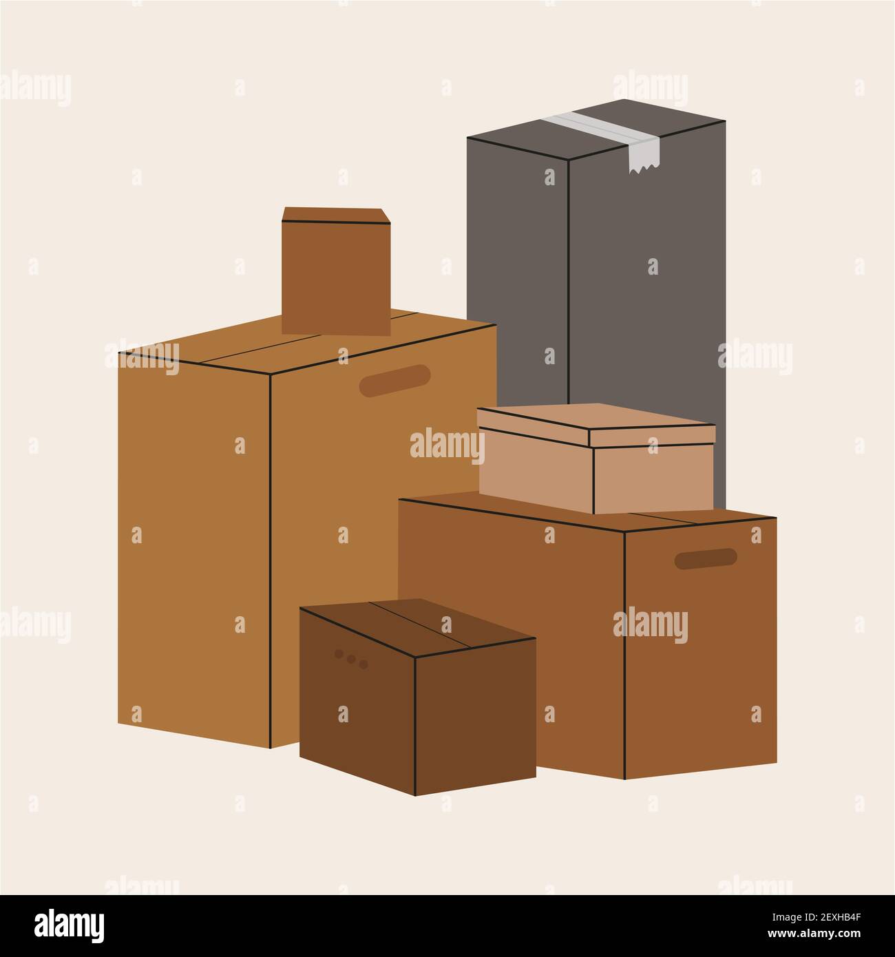 Set of isolated cardboard boxes for moving Stock Vector Image & Art - Alamy