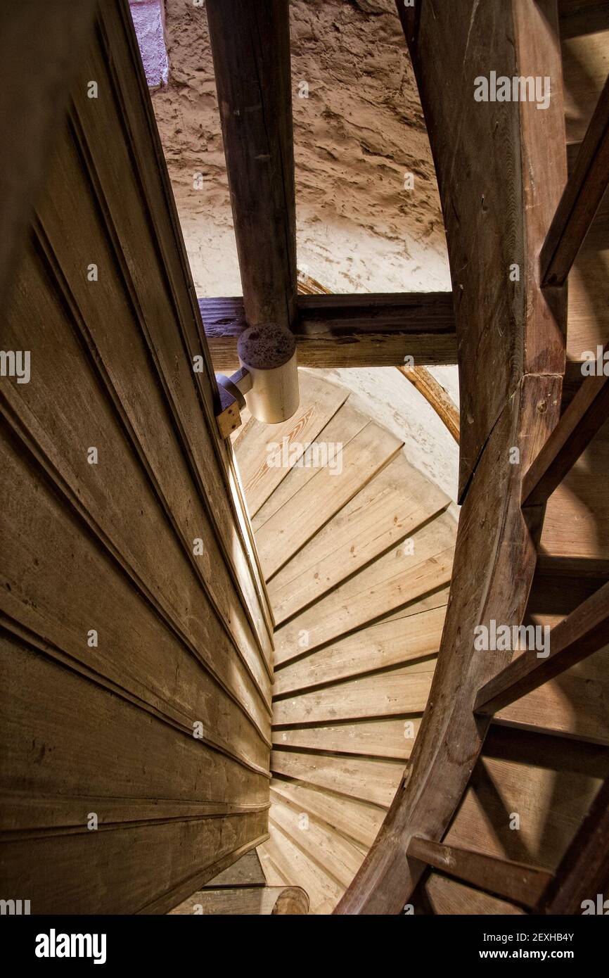 Staircase with wooden handrail hi-res stock photography and images - Alamy