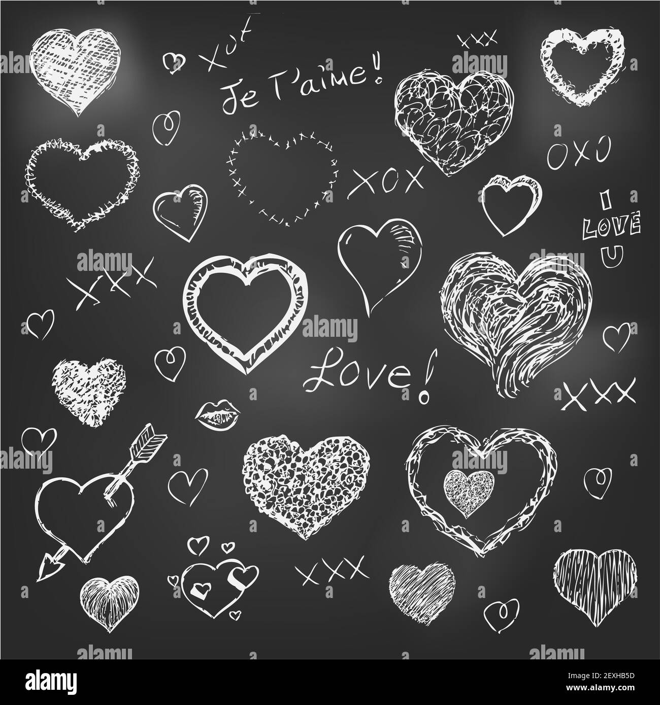 Love hand sign set Black and White Stock Photos & Images - Alamy