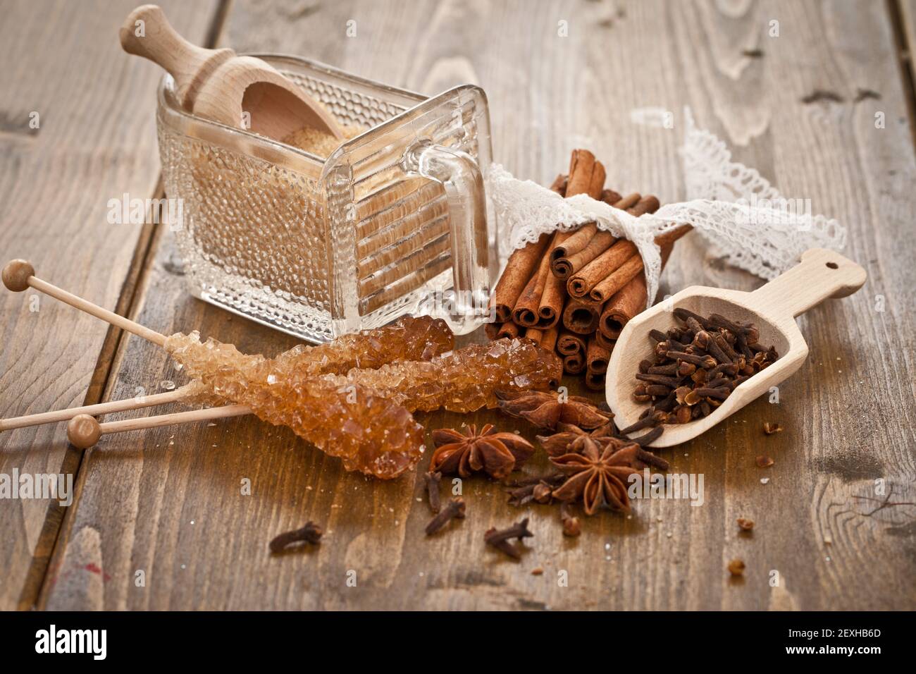 Various spices and sugar Stock Photo - Alamy