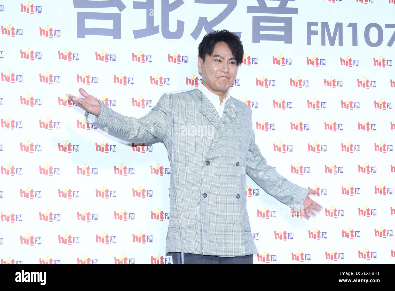 Taiwanese singer and actor Jeff Chang attends a broadcasting station ...