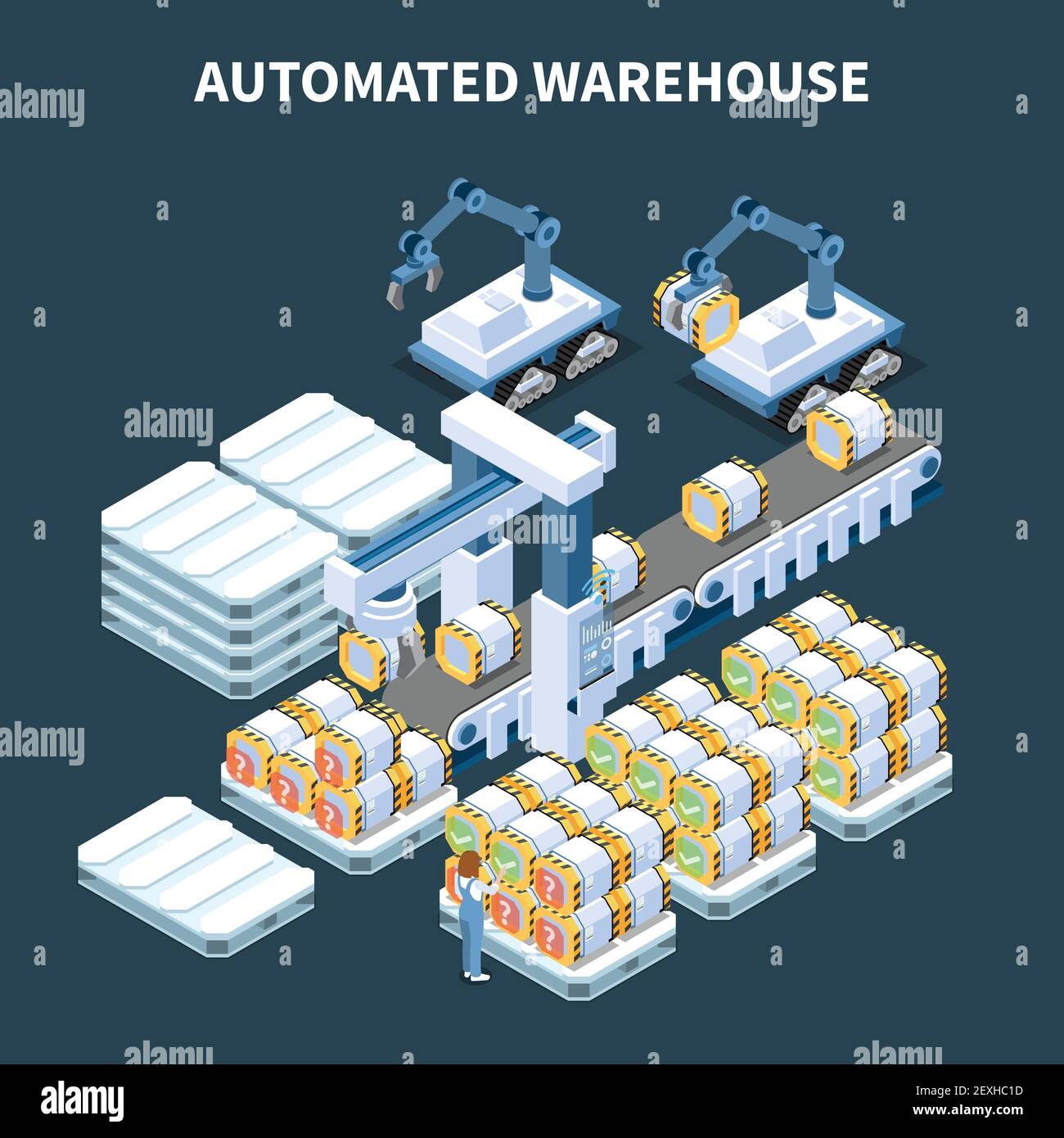 Warehouse automated storage process Stock Vector Images - Alamy