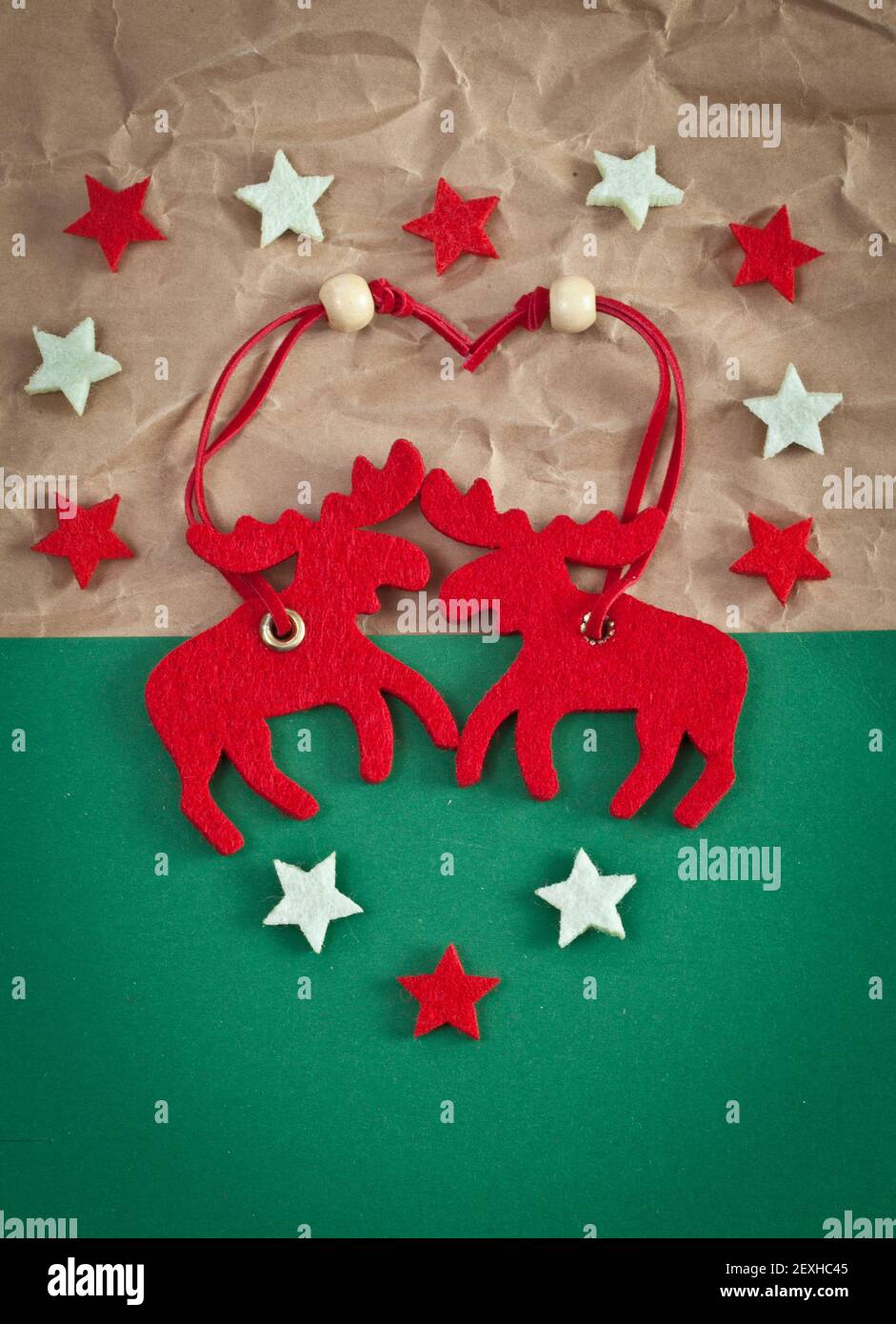 Red moose on green background Stock Photo - Alamy