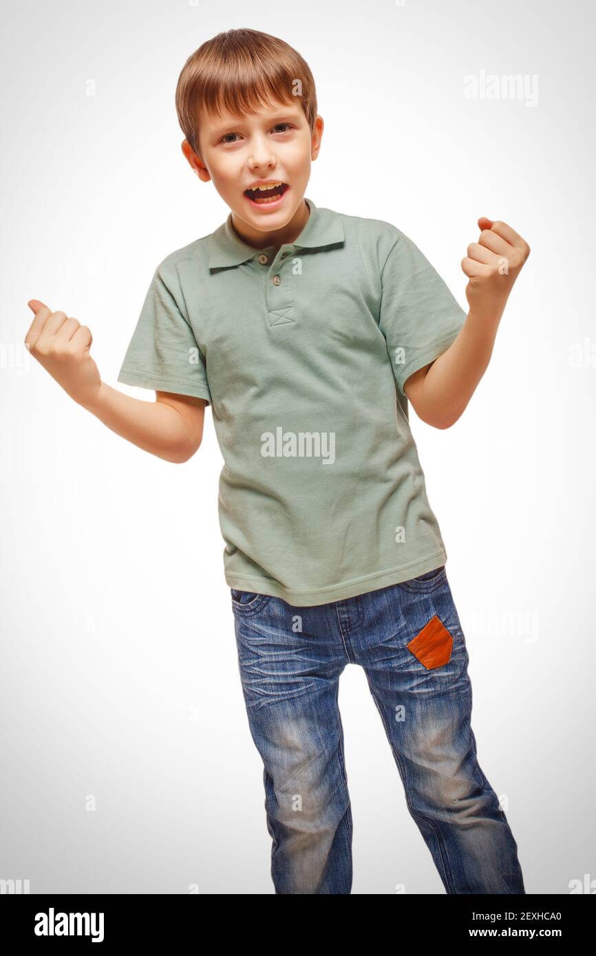 Excited teen boy hi-res stock photography and images - Alamy
