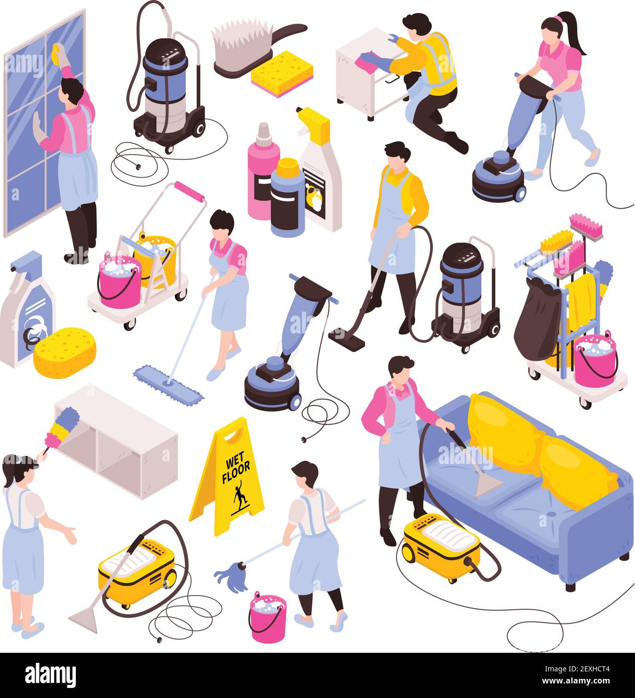 People industrial cleaning Cut Out Stock Images & Pictures - Alamy