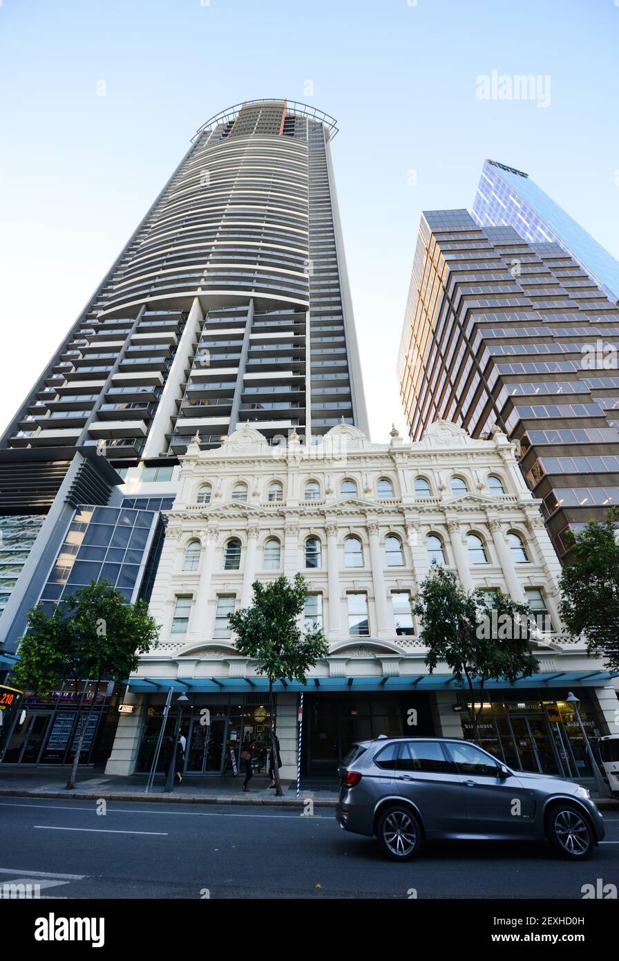 Modern buildings along Queens street in Brisbane, Australia Stock Photo ...