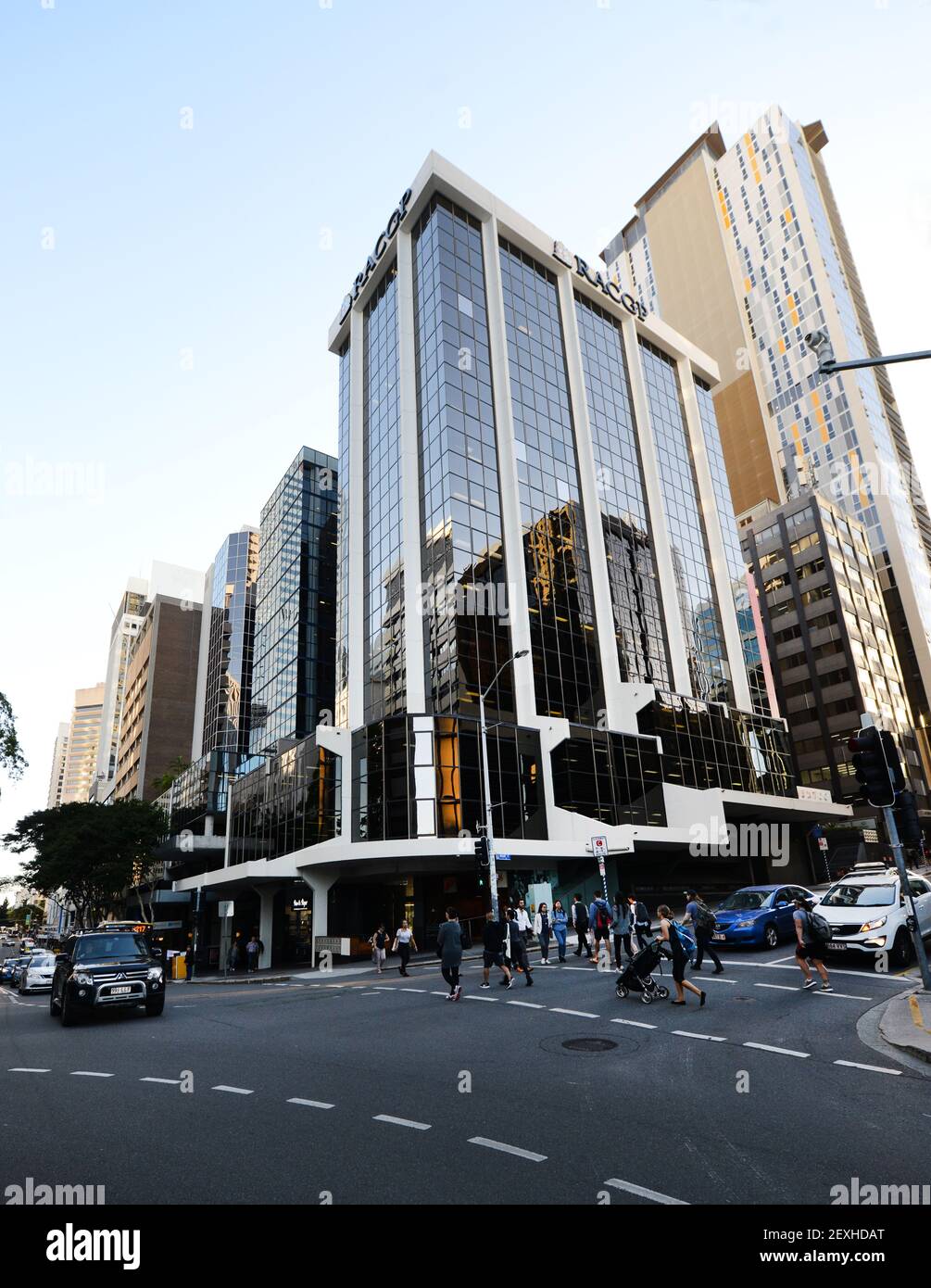 Modern buildings along Queens street in Brisbane, Australia Stock Photo ...