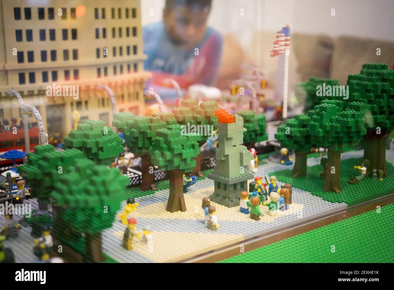 Lego cityscape on display in the new Lego store on Madison Square in ...