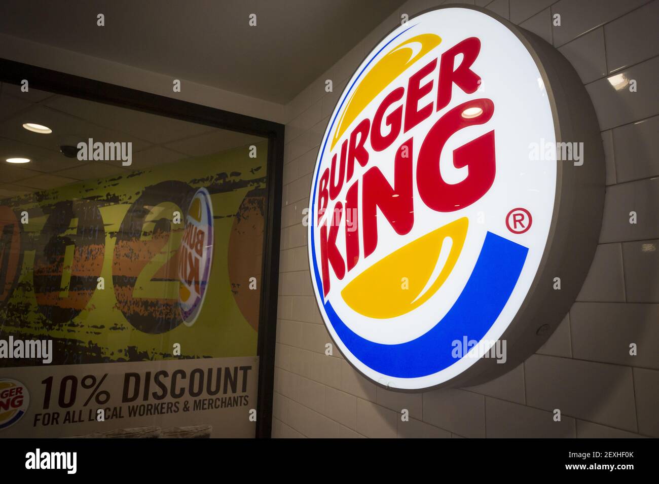 Entrance to a Burger King fast food restaurant in New York on Monday ...