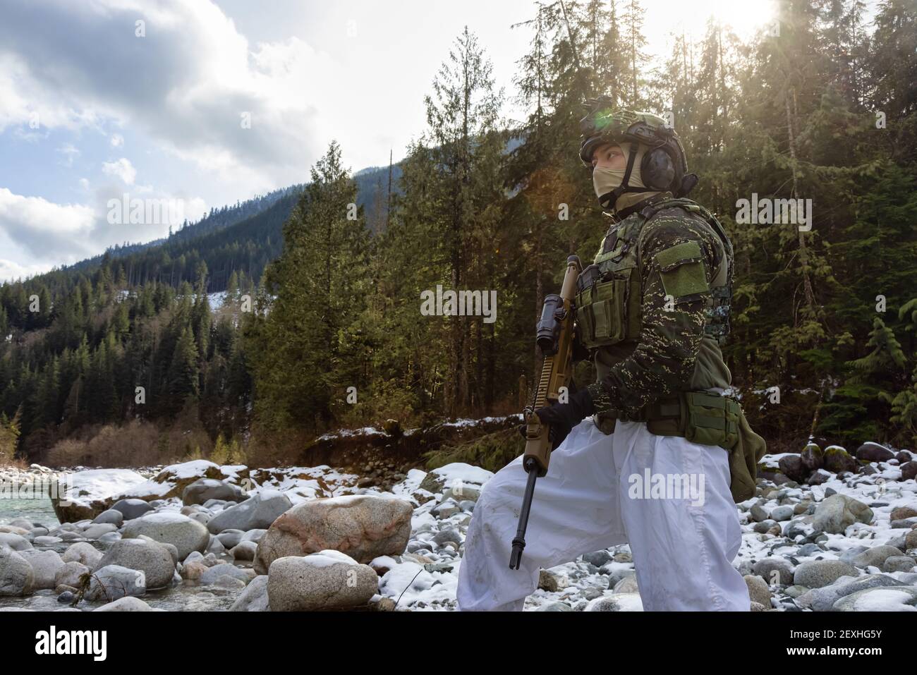 Army Man wearing Tactical Uniform Stock Photo - Alamy