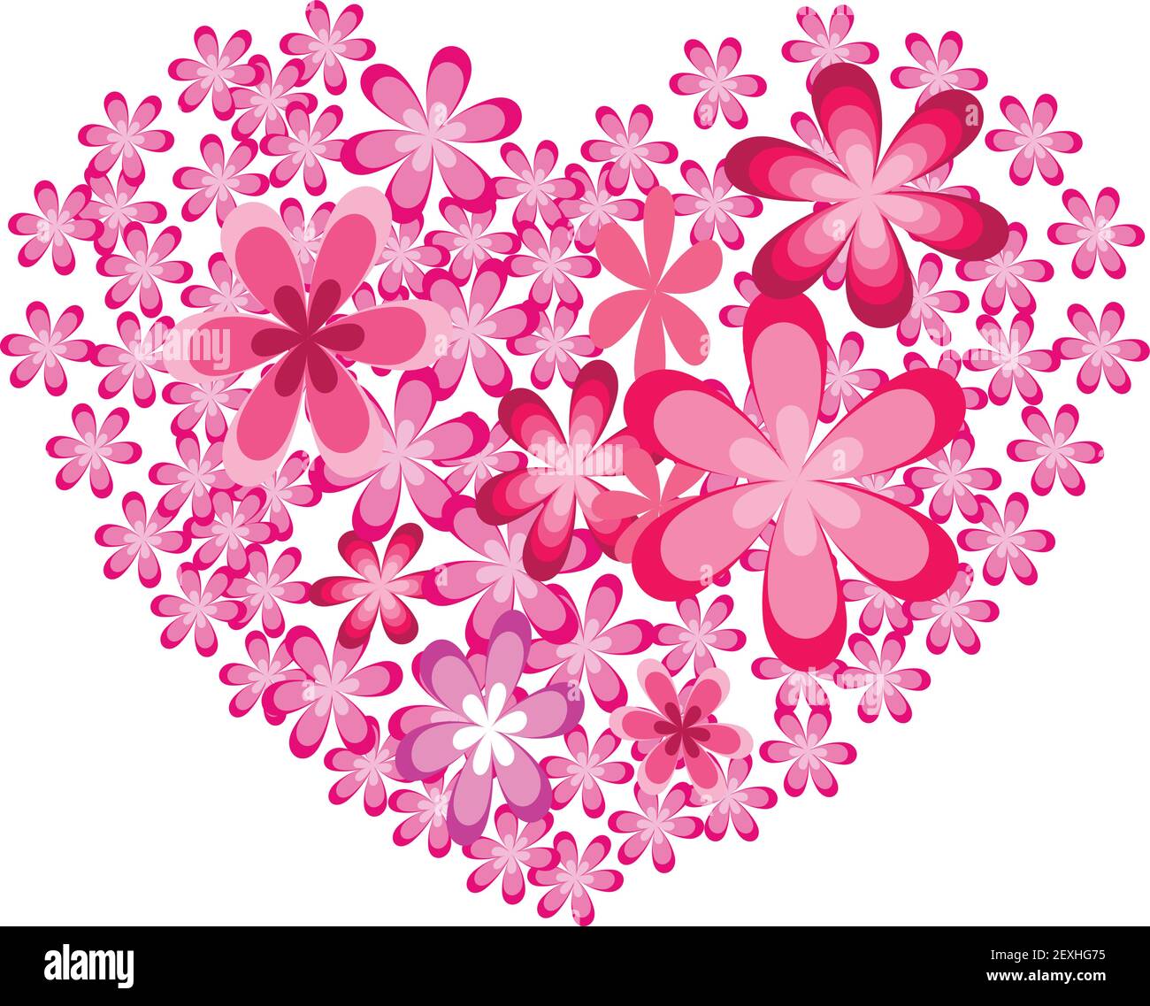 vector heart shape flowers design Stock Vector Image & Art - Alamy