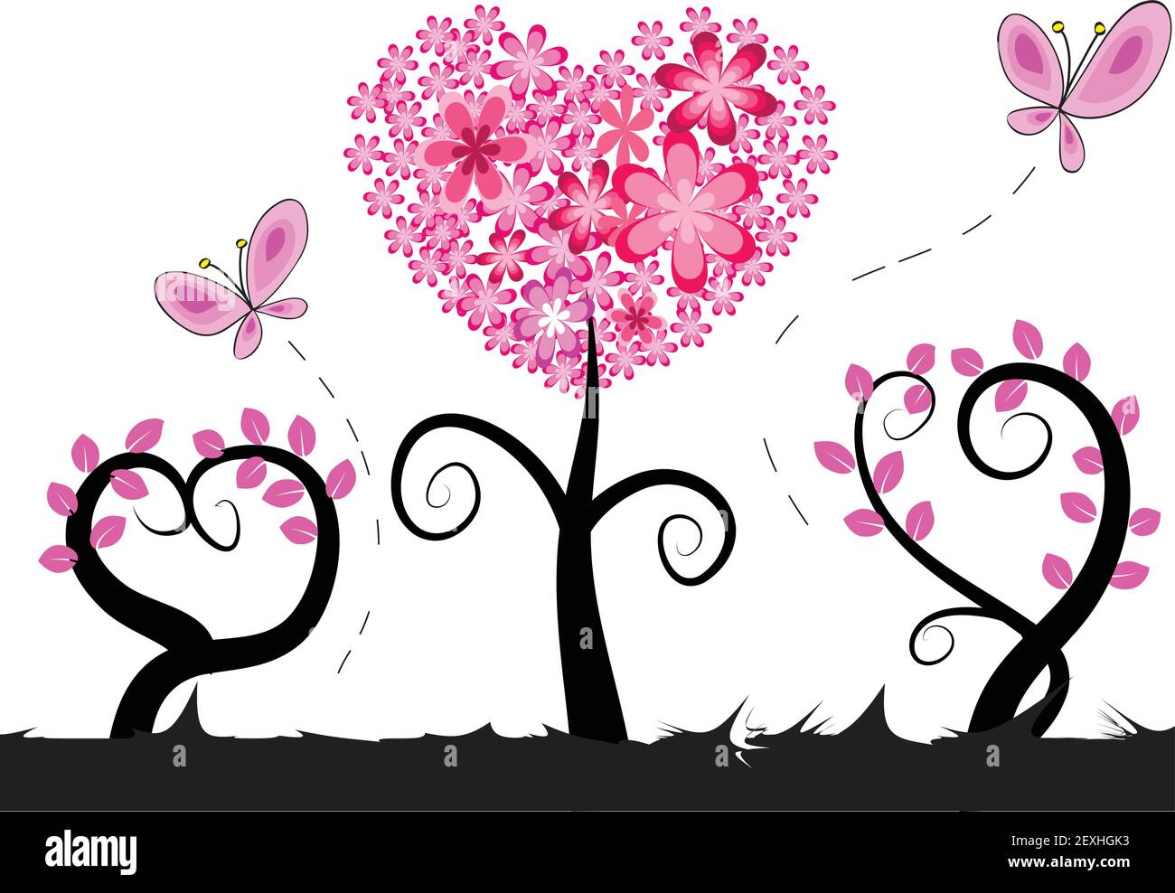 vector heart shape tree design background Stock Vector Image & Art - Alamy