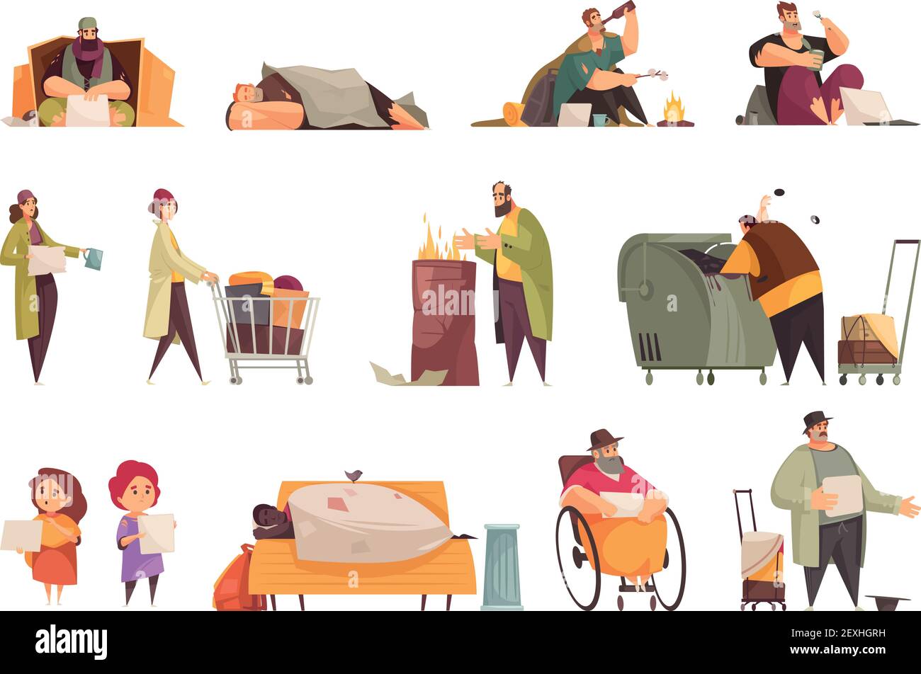 Disabled poor man sleeping Stock Vector Images - Alamy