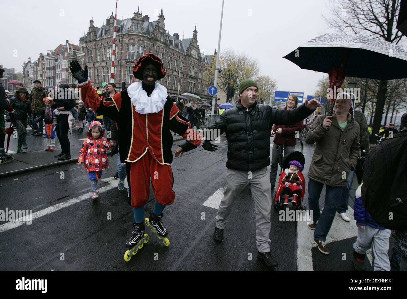 People attends the arrival of Sinterklaas, the Dutch version of Santa ...